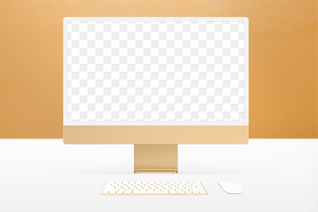 Computer screen png mockup yellow | Free PNG - rawpixel