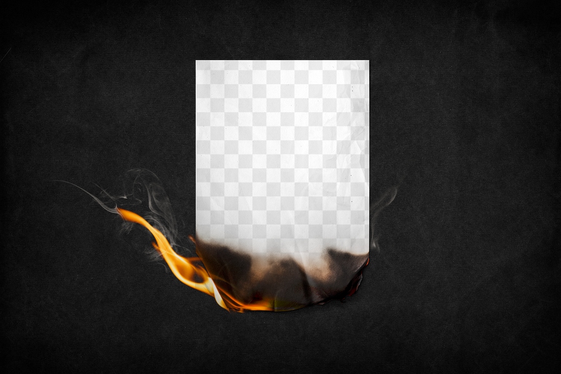 Burning paper png mockup, realistic | Premium PNG - rawpixel