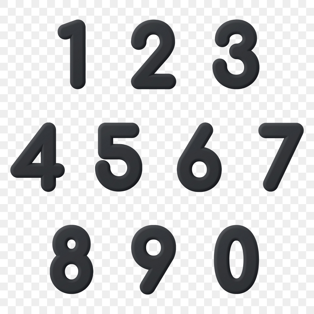 3D numbers png sticker, font | Premium PNG - rawpixel