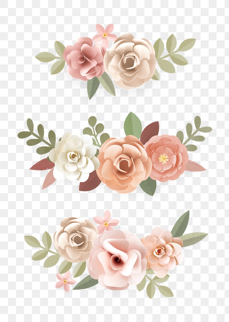 Paper craft flower collection transparent | Premium PNG Sticker - rawpixel