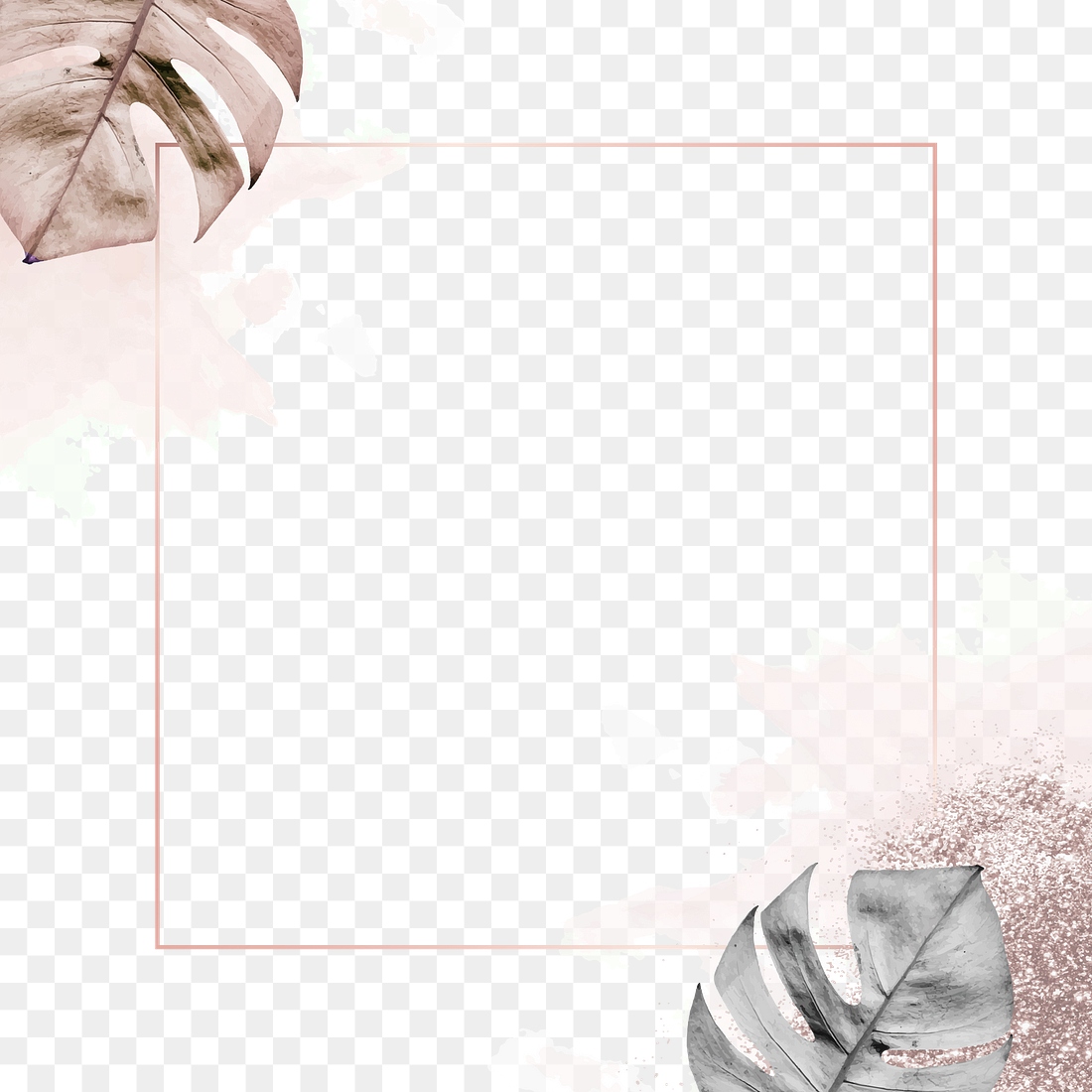Minimal frame png luxury leaf | Premium PNG - rawpixel