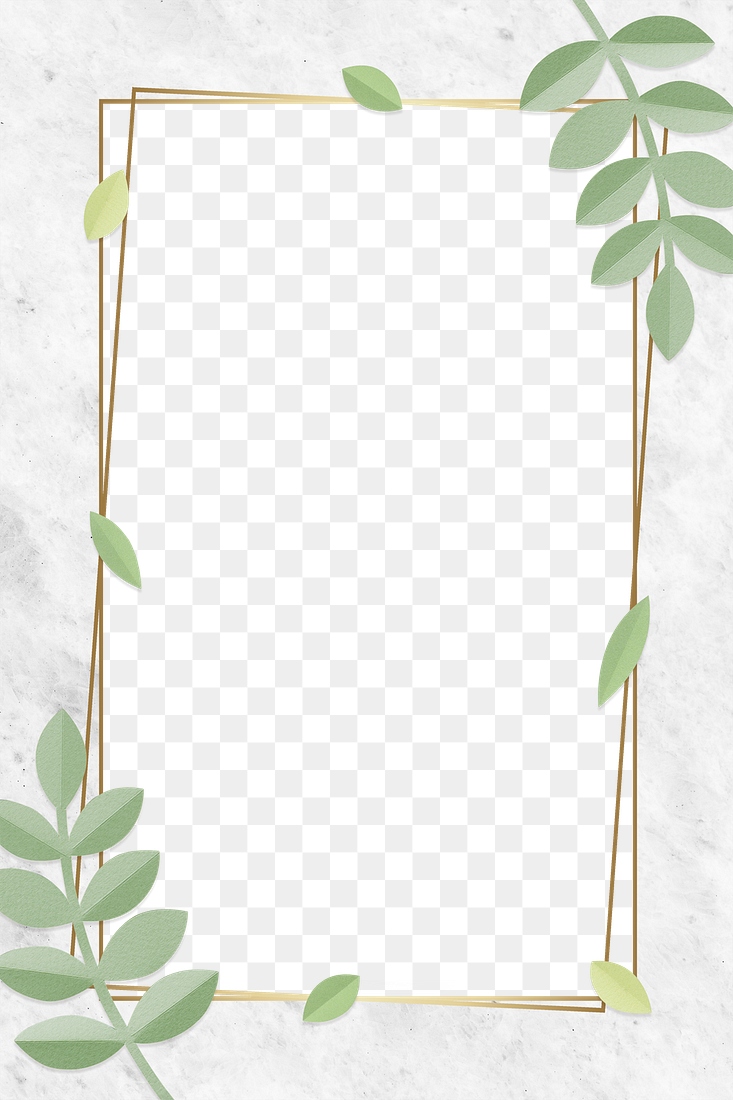Leafy rectangle golden frame design | Premium PNG - rawpixel