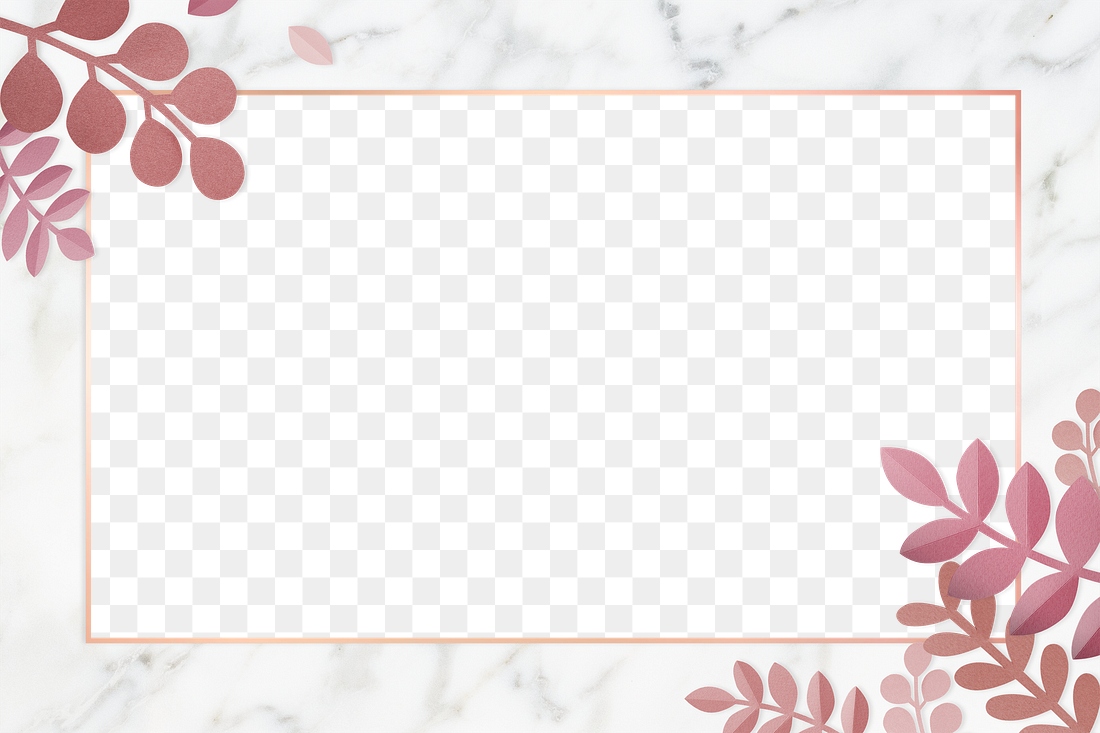 Pink leafy rectangle golden frame | Premium PNG - rawpixel