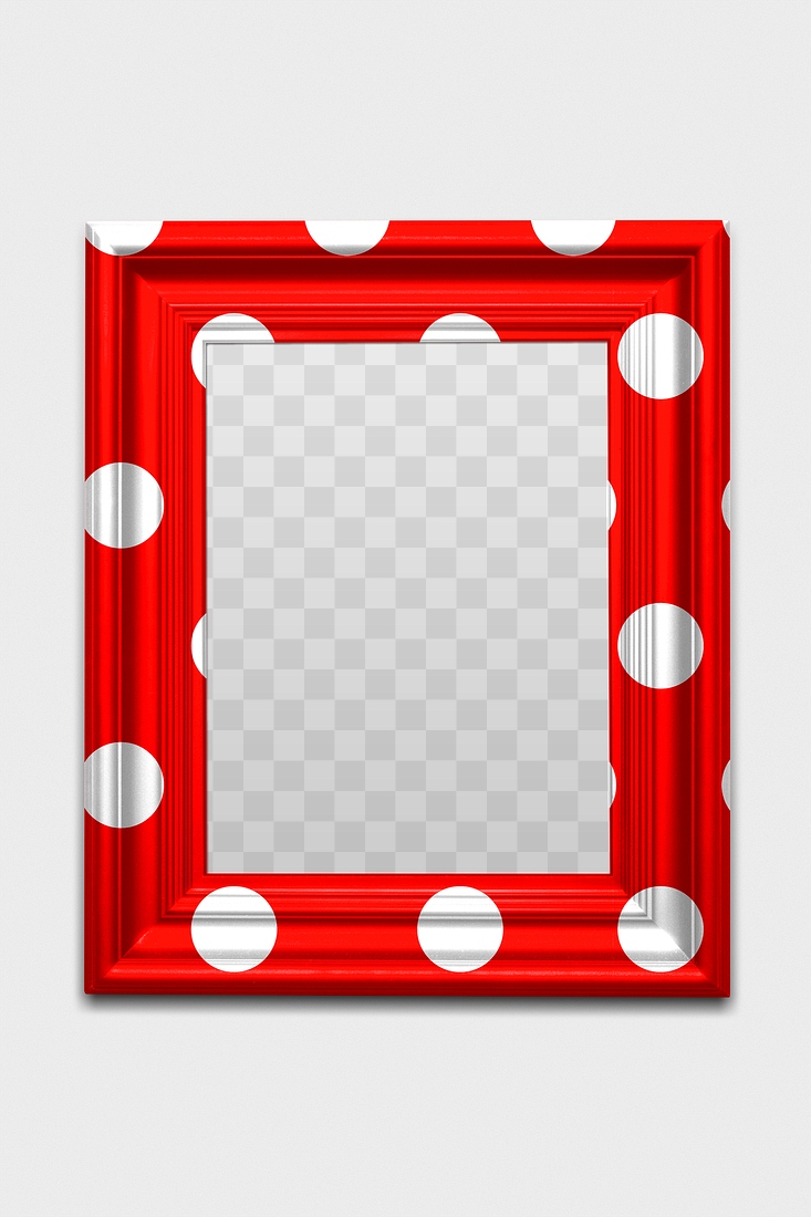 Red polka dot photo frame | Premium PNG - rawpixel