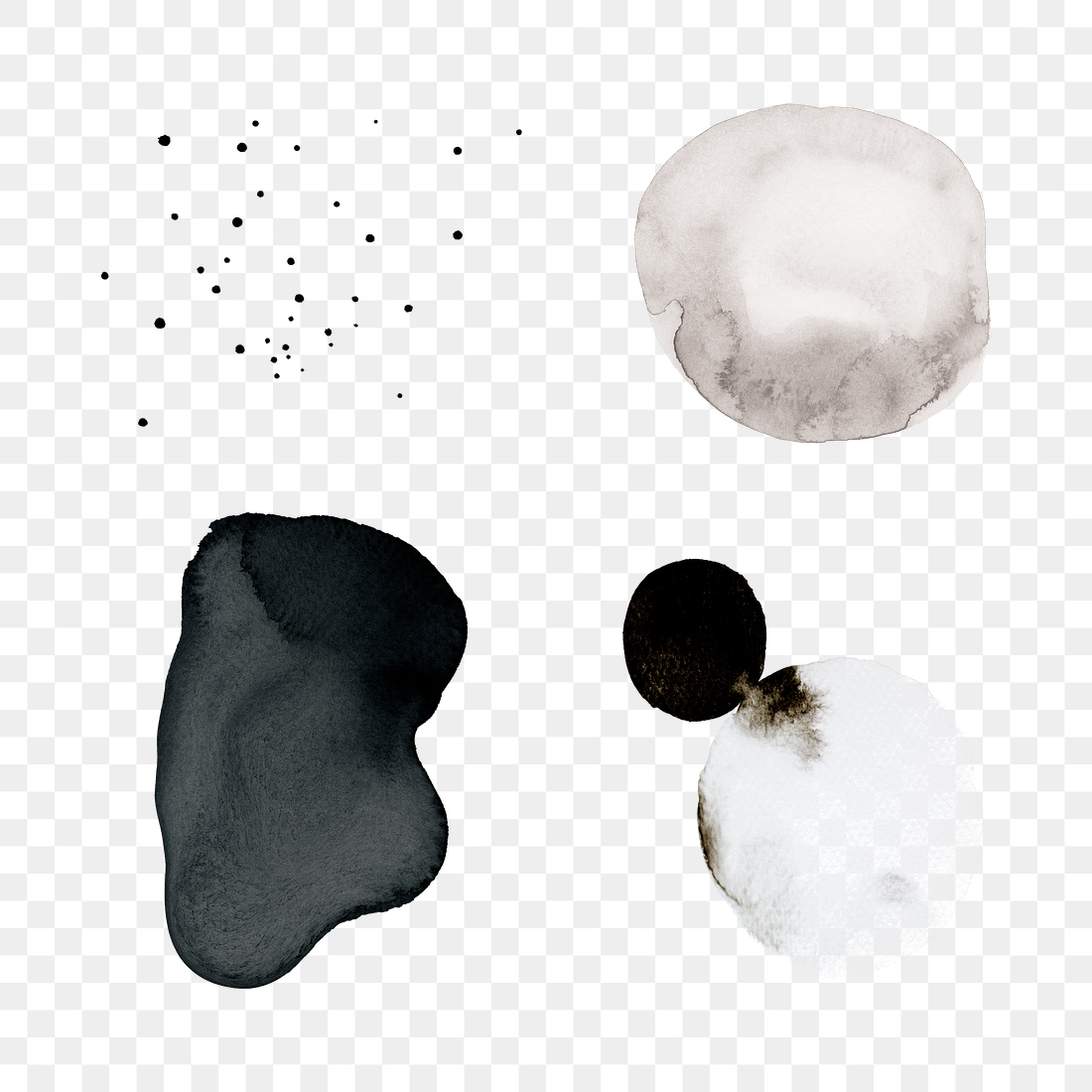 Watercolor stain badge set transparent | Premium PNG - rawpixel