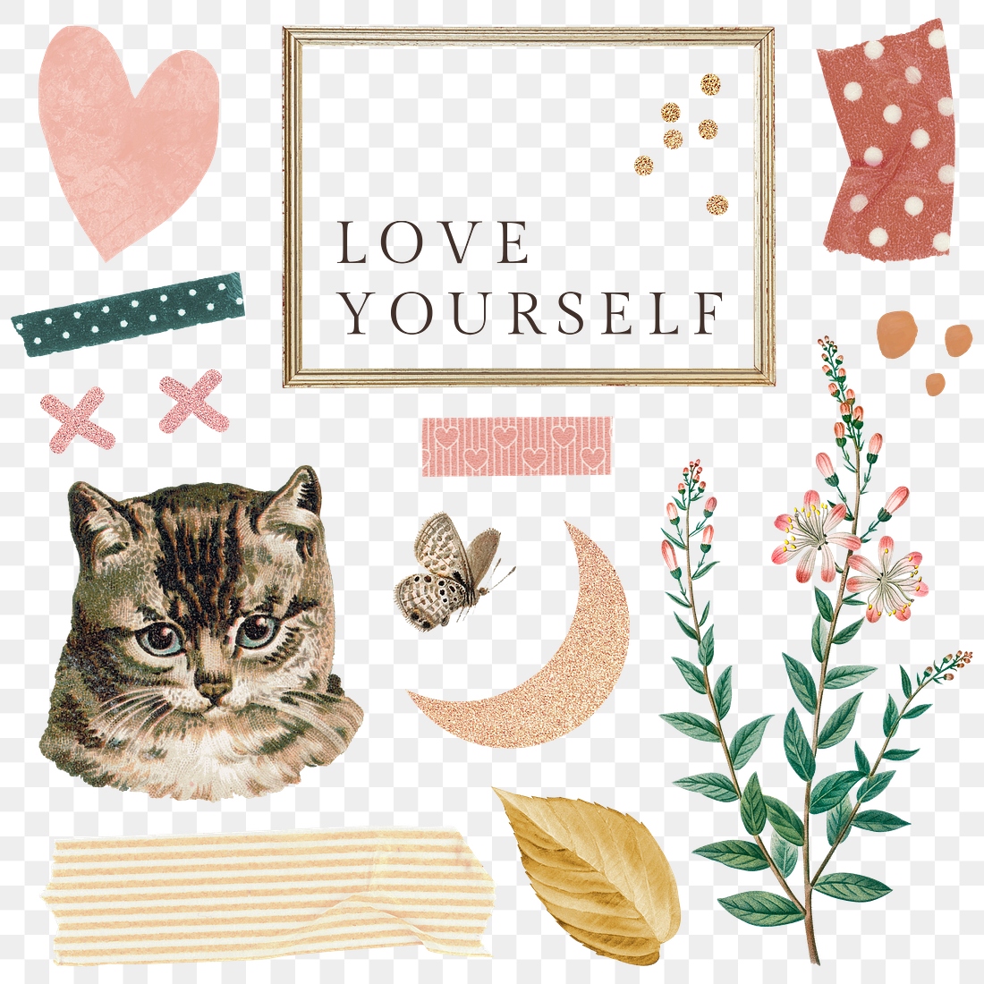 Cute feminine stickers pack transparent | Premium PNG - rawpixel