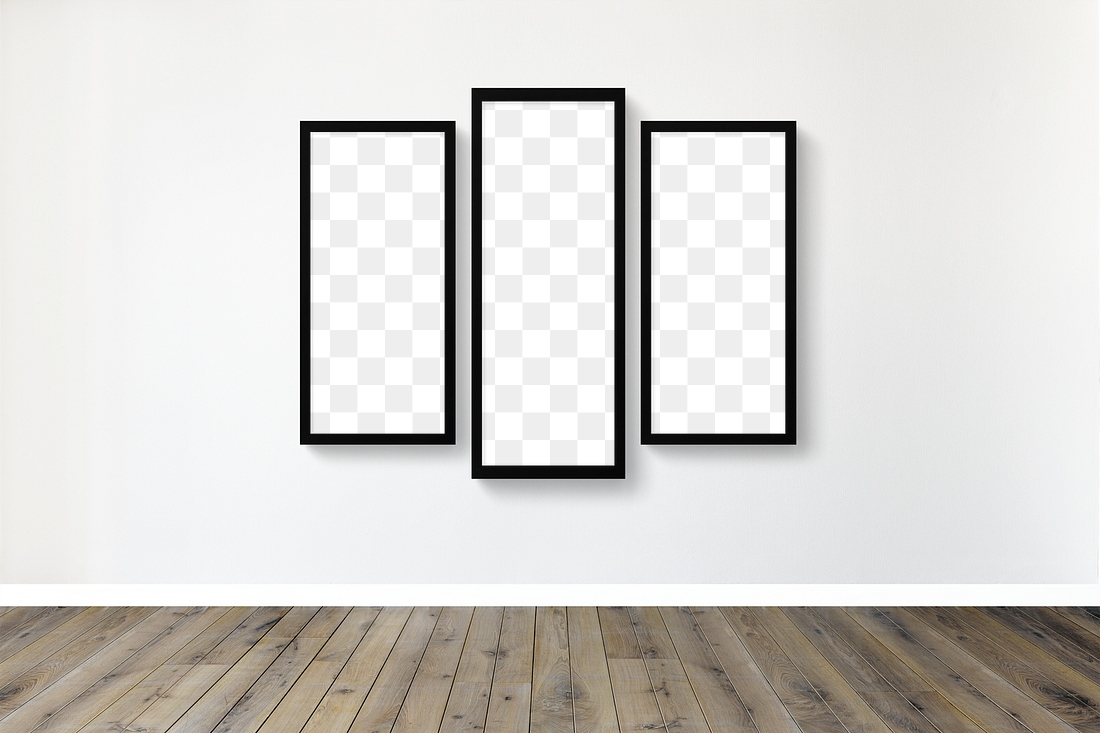 Black picture frame mockups hanging | Premium PNG - rawpixel