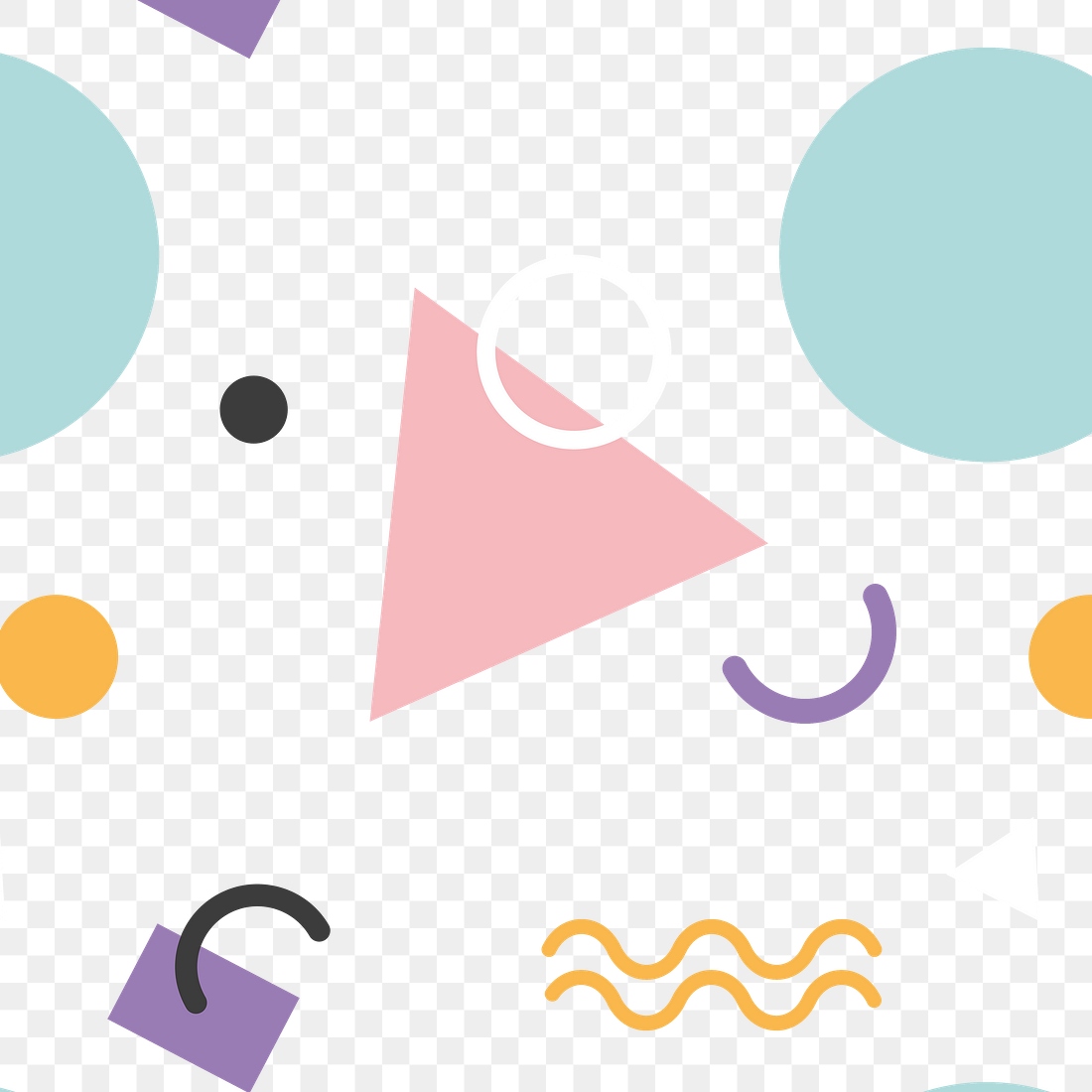 Colorful geometric memphis design element | Premium PNG - rawpixel