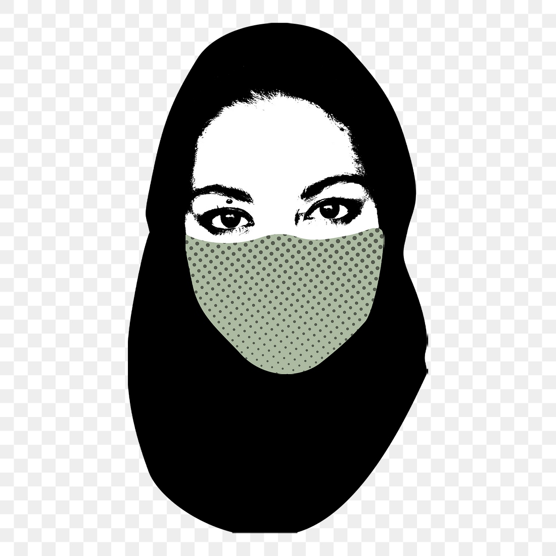 Muslim woman wearing face mask | Premium PNG Sticker - rawpixel