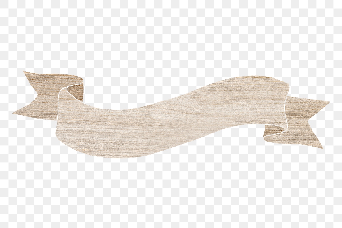 Birch wood textured ribbon banner | Premium PNG Sticker - rawpixel