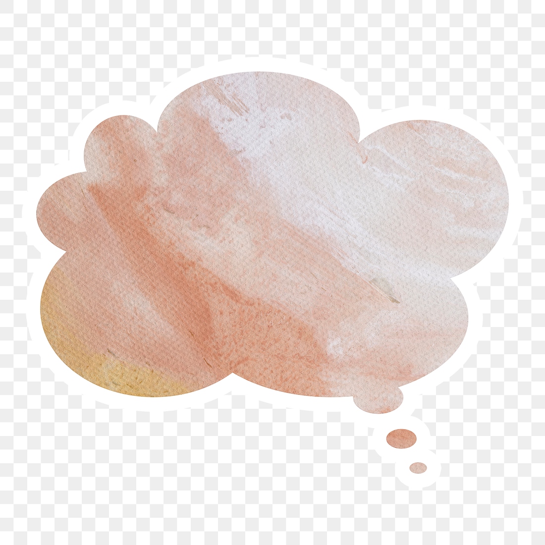 Earth tone textured thought bubble | Free PNG Sticker - rawpixel
