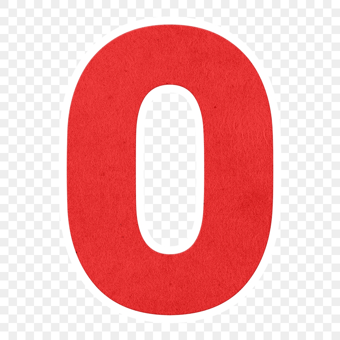 Red number zero sticker design | Premium PNG Sticker - rawpixel