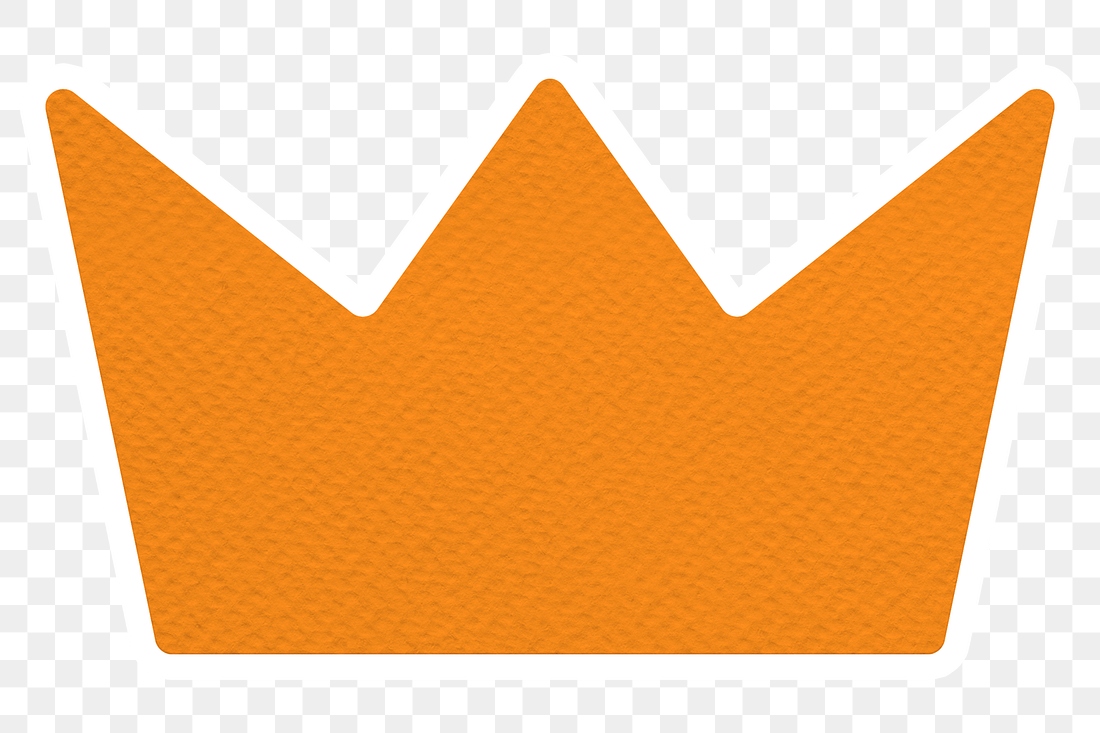 Orange textured paper crown sticker | Premium PNG Sticker - rawpixel