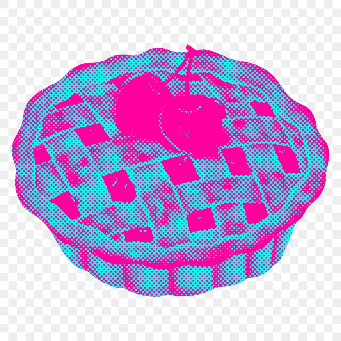 Funky halftone cherry pie sticker | Premium PNG Sticker - rawpixel