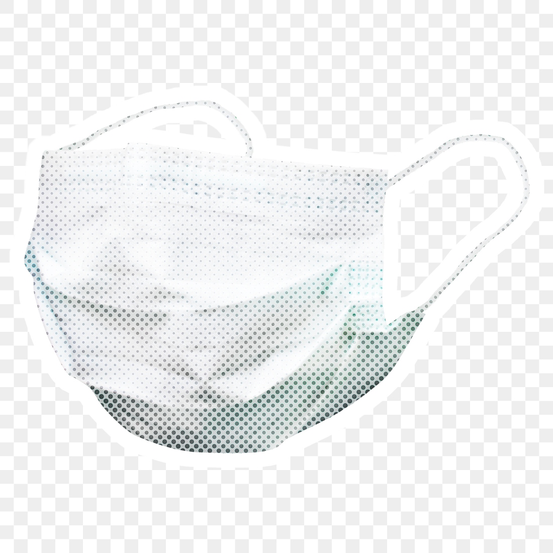 Halftone face mask sticker | Free PNG Sticker - rawpixel