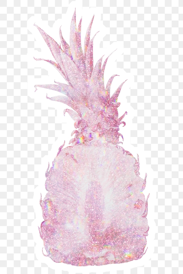 Pink holographic pineapple sticker design | Premium PNG Sticker - rawpixel