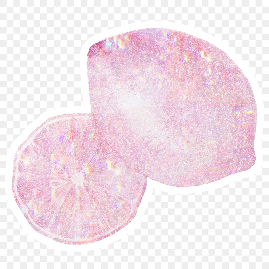Pink holographic ripe lemons sticker | Premium PNG Sticker - rawpixel