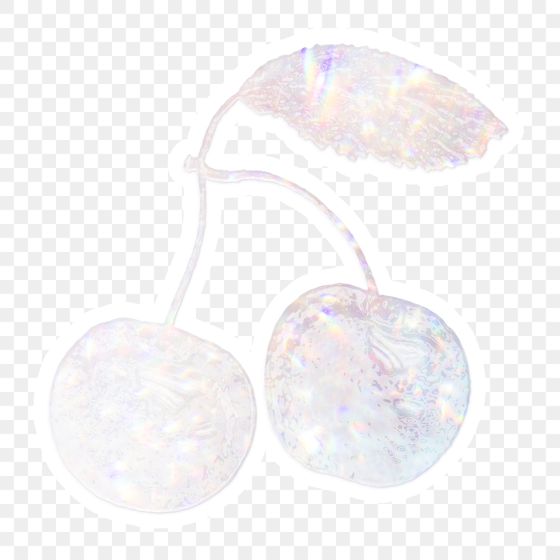 White holographic red cherries sticker | Premium PNG Sticker - rawpixel