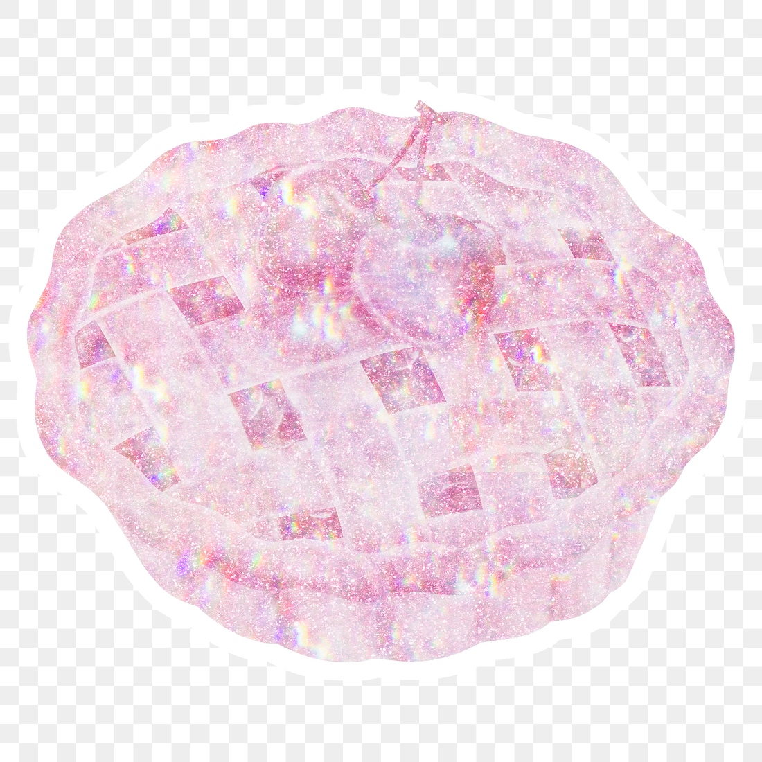 Pink holographic cherry pie sticker | Premium PNG Sticker - rawpixel