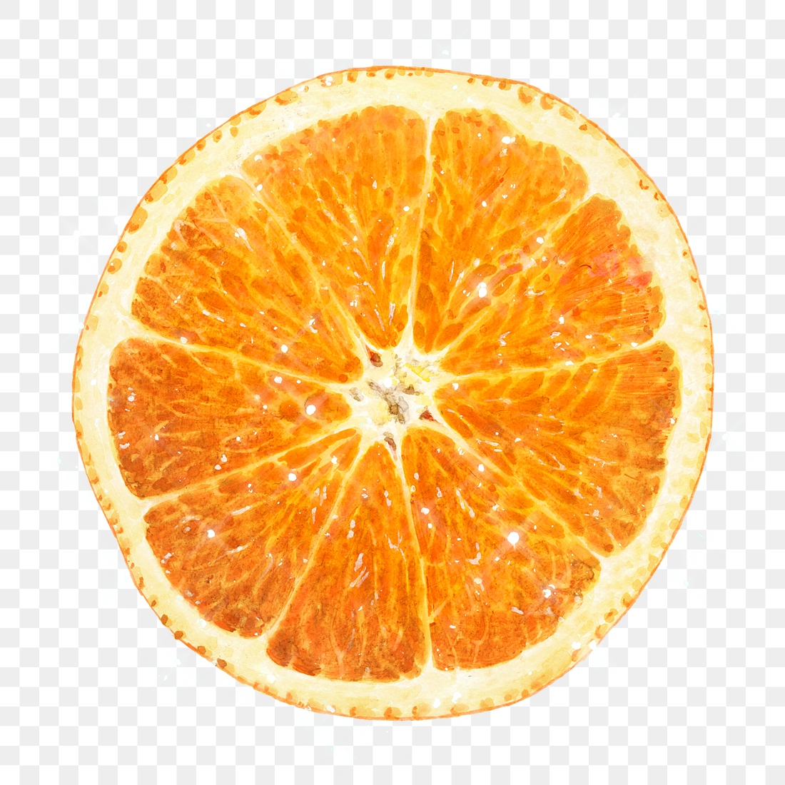 Hand drawn sparkling orange design | Premium PNG Sticker - rawpixel