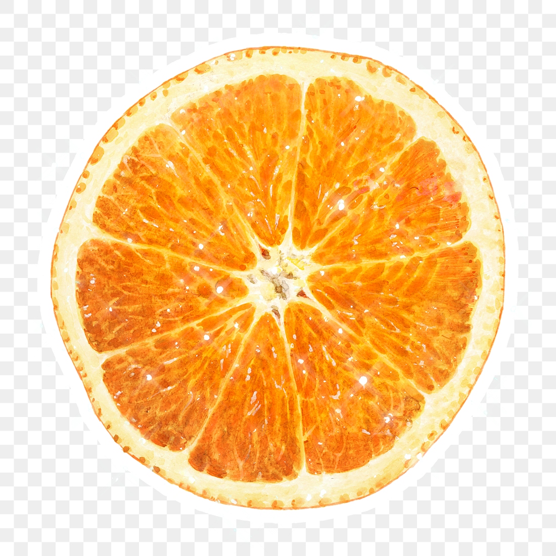 Hand drawn sparkling orange sticker | Premium PNG Sticker - rawpixel