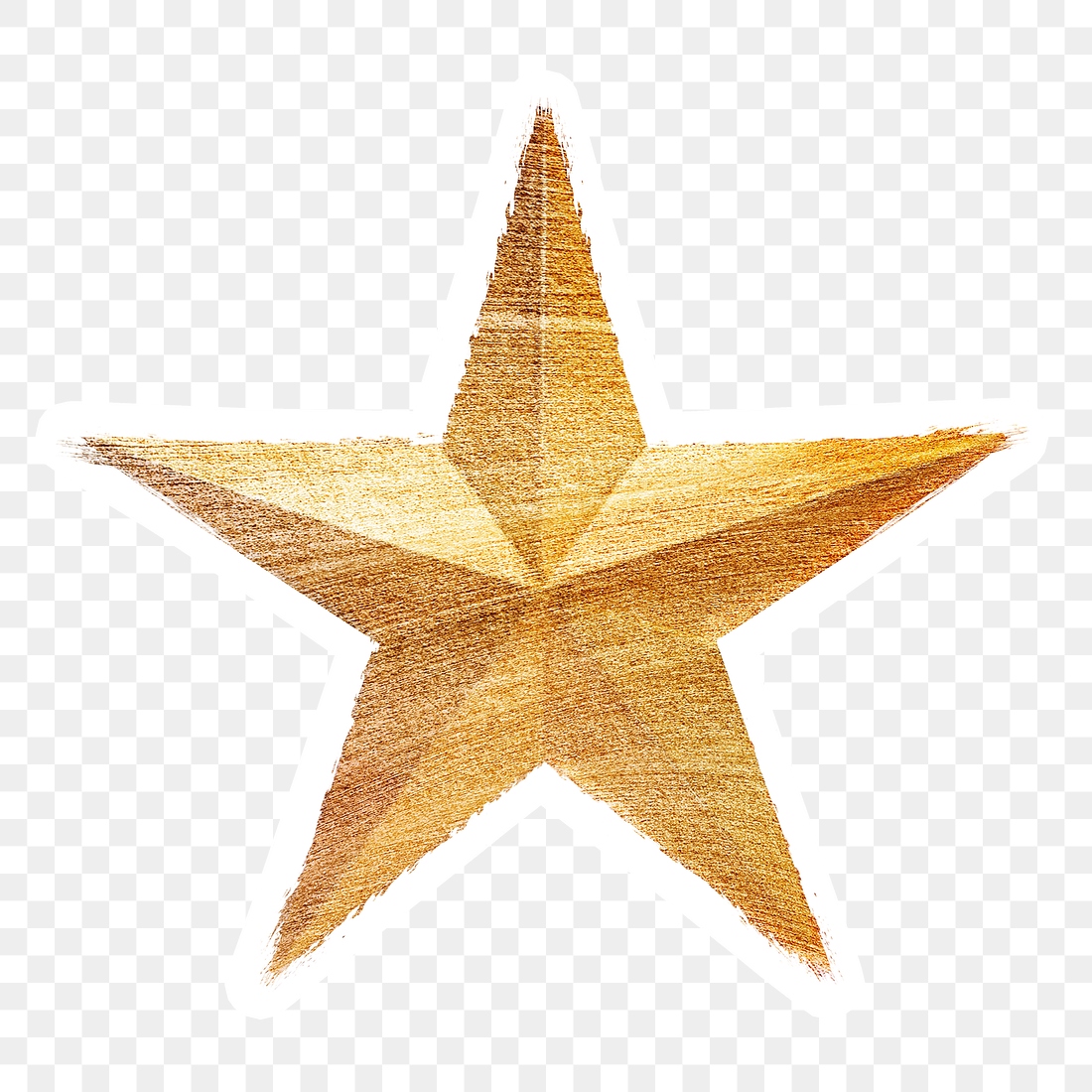 Hand drawn gold star brushstroke | Premium PNG Sticker - rawpixel