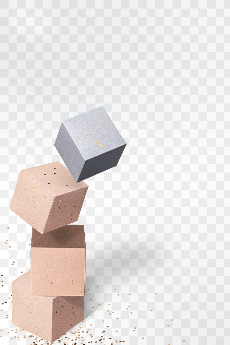 3D pink paper craft cubic | Premium PNG - rawpixel