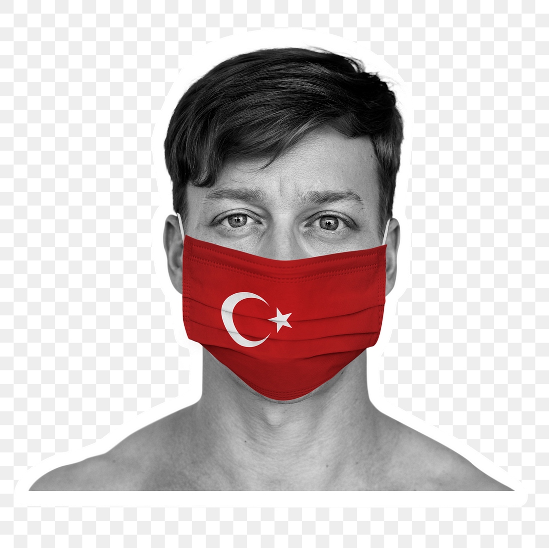 Turkish man wearing face mask | Premium PNG Sticker - rawpixel