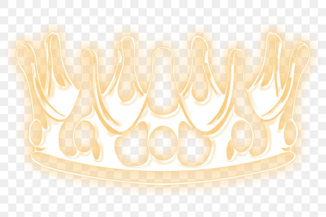 Neon yellow crown sticker design | Premium PNG Sticker - rawpixel