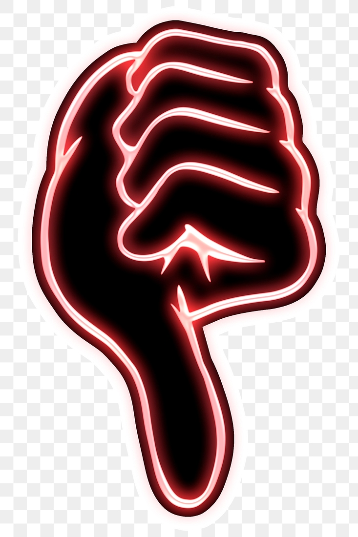 Neon pink hand thump sticker | Premium PNG Sticker - rawpixel