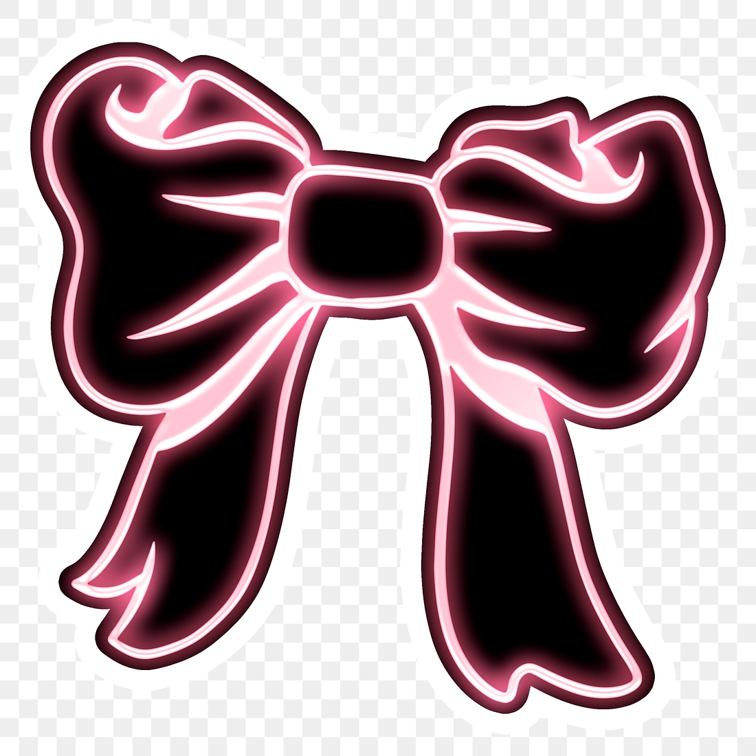 Cute neon pink bow sticker | Free PNG Sticker - rawpixel
