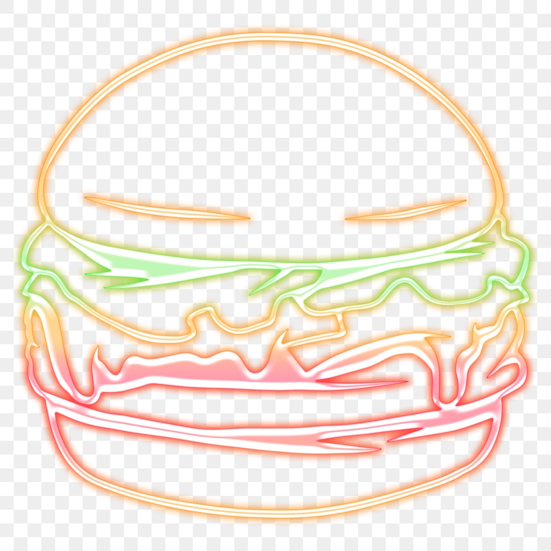 Neon yellow hamburger sticker overlay | Premium PNG Sticker - rawpixel