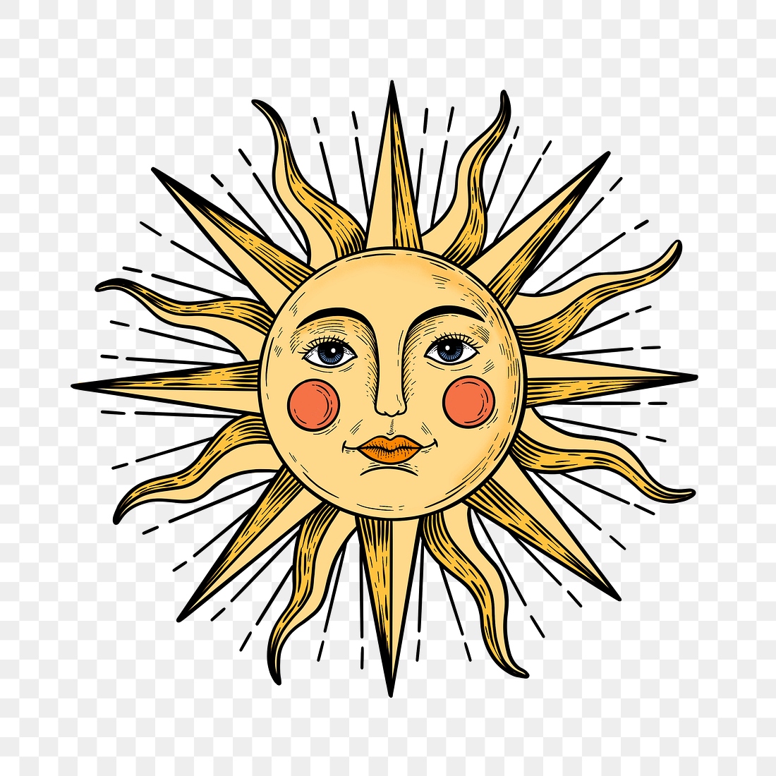 Yellow sun face sticker overlay | Premium PNG Sticker - rawpixel