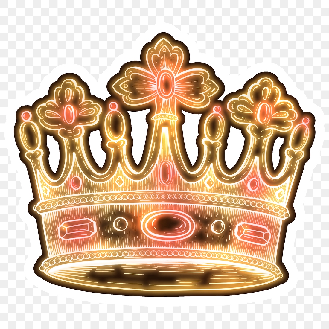 Neon yellow crown sticker overlay | Premium PNG Sticker - rawpixel