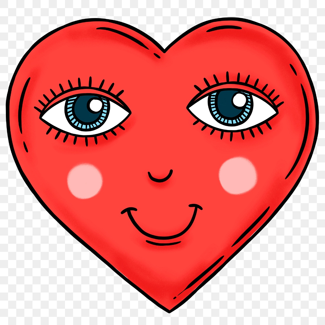 Heart happy face sticker design | Premium PNG Sticker - rawpixel