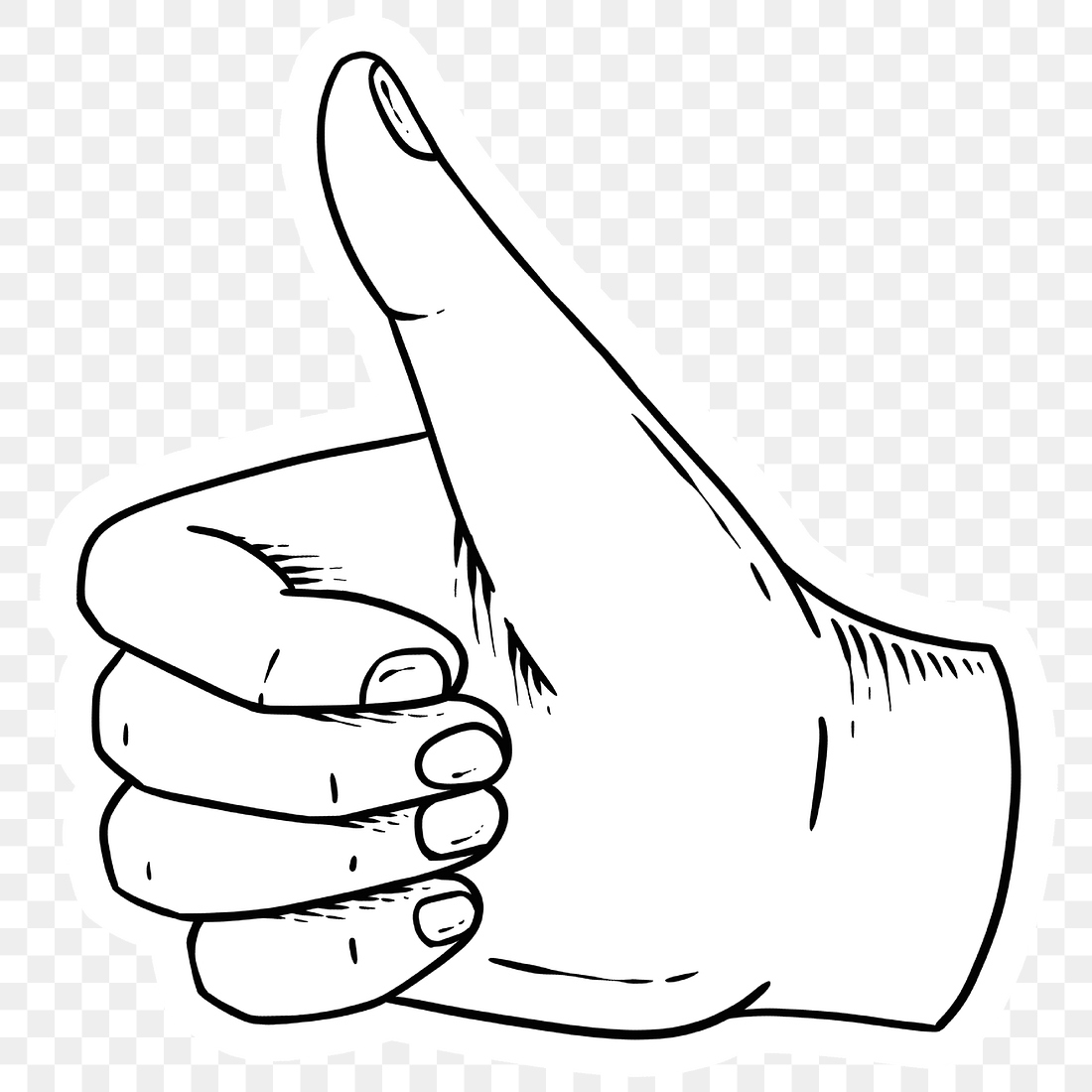 Thumbs hand sign drawing sticker | Premium PNG Sticker - rawpixel