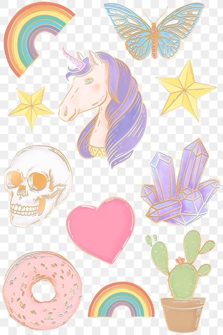 Pastel journal sticker set design | Premium PNG - rawpixel