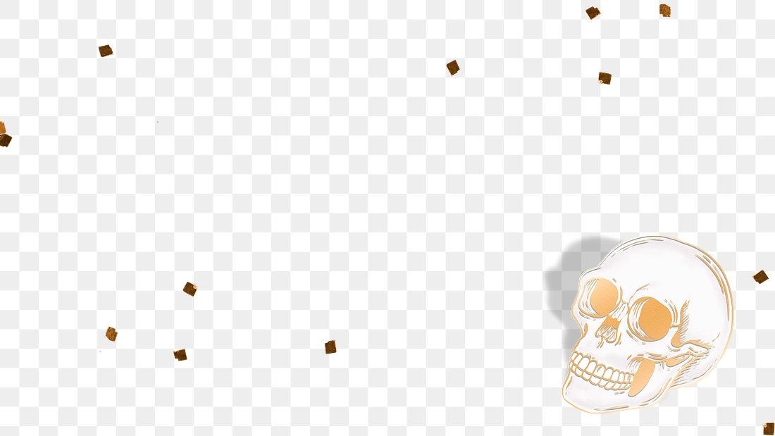 Gold skull confetti design element | Free PNG - rawpixel