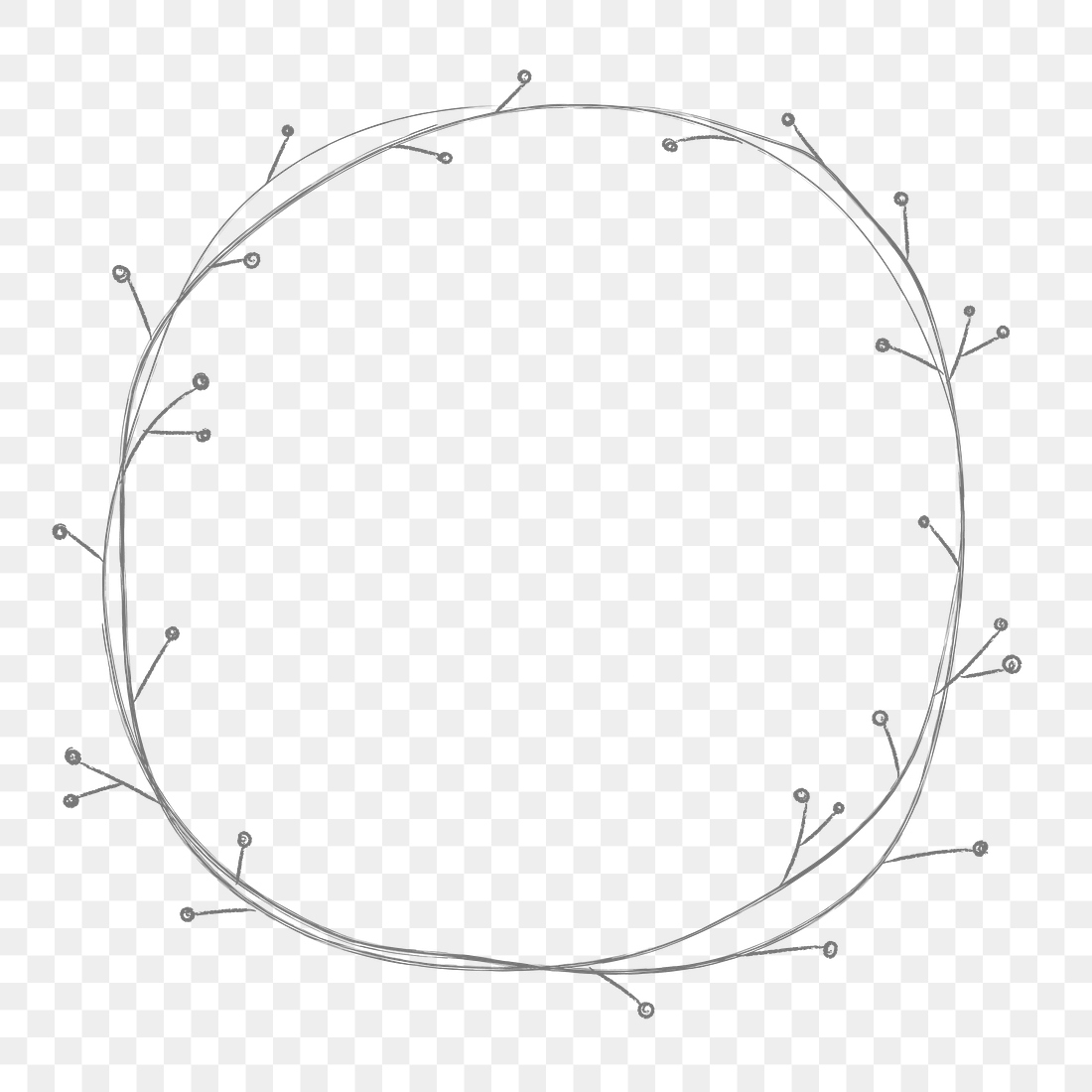 Leafy doodle frame design element | Premium PNG - rawpixel