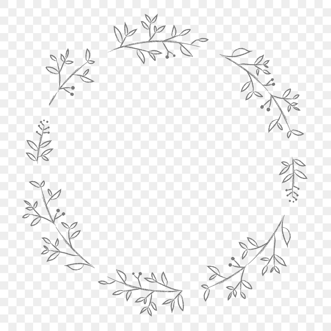 Leafy doodle frame design element | Premium PNG - rawpixel