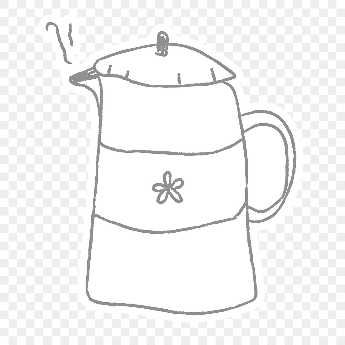 Cute kettle doodle style illustration | Premium PNG Sticker - rawpixel
