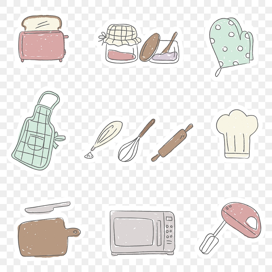 Cute kitchen stickers journaling set | Premium PNG - rawpixel