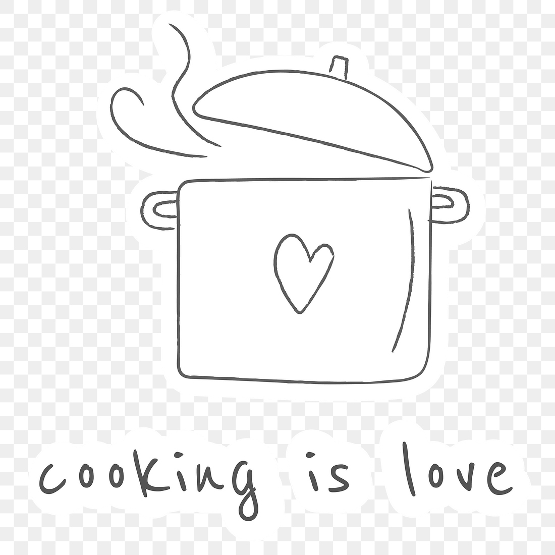 Doodle cooking pot sticker design | Premium PNG Sticker - rawpixel
