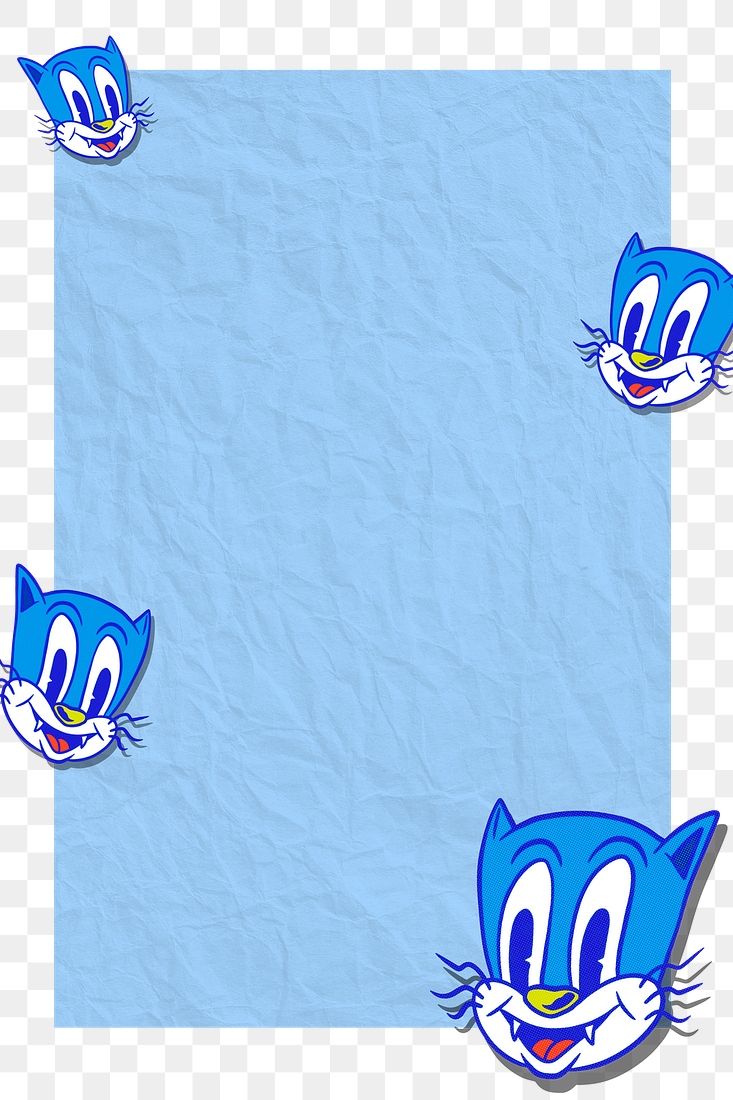 Blue cat cartoon frame design | Premium PNG - rawpixel