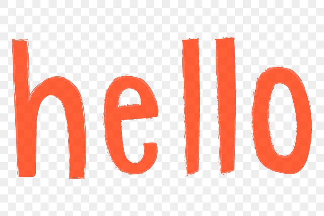 Orange hello greetings typography design | Premium PNG Sticker - rawpixel