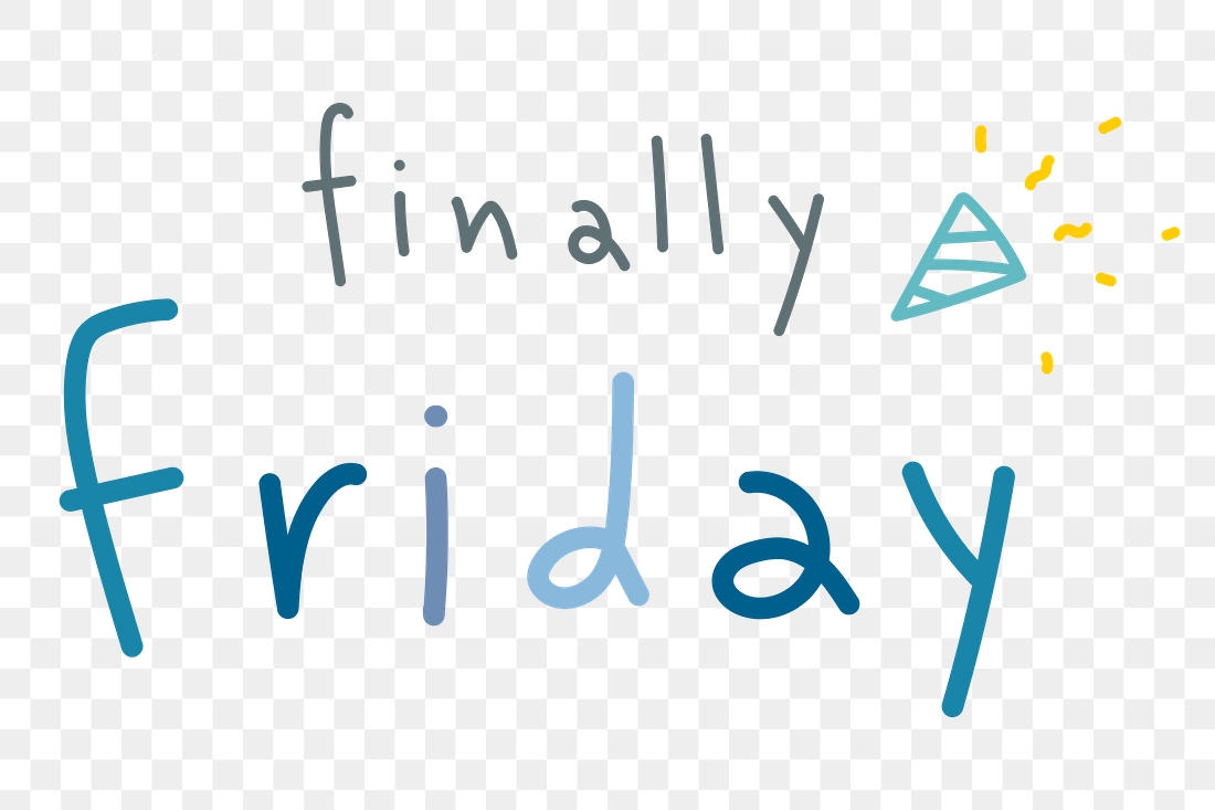 Finally Friday weekday typography design | Premium PNG Sticker - rawpixel