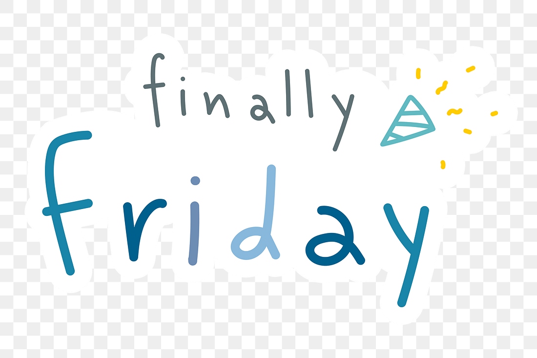 Finally Friday weekday typography sticker | Premium PNG Sticker - rawpixel