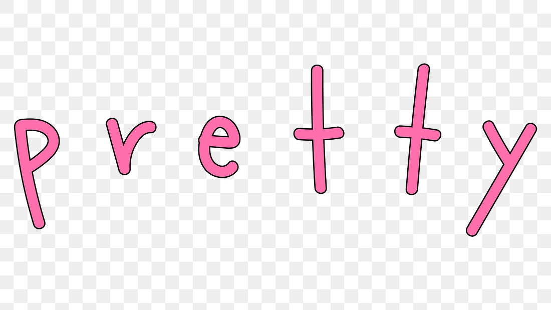 Pink Pretty word design element | Premium PNG Sticker - rawpixel
