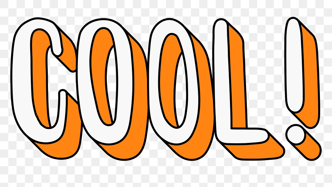 Doodle white Cool word design | Premium PNG Sticker - rawpixel