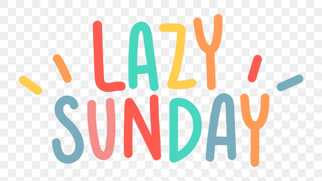 Colorful lazy sunday word design | Premium PNG - rawpixel